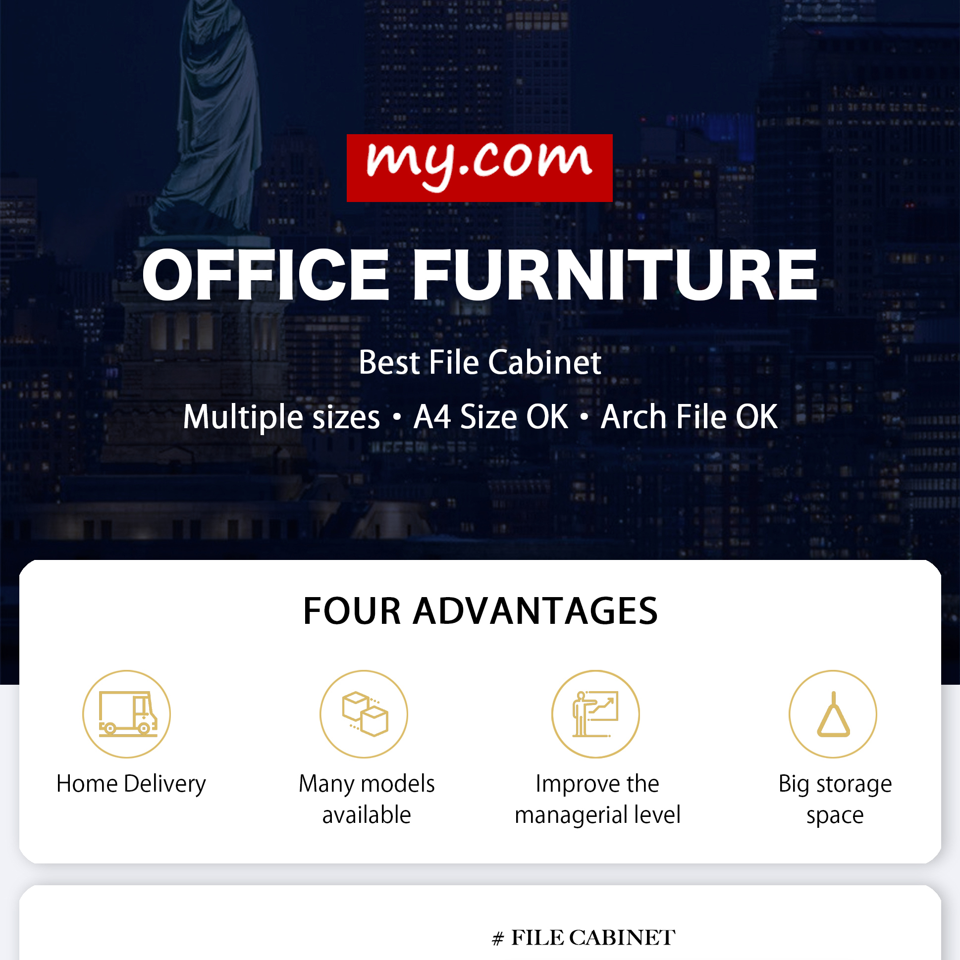 Kabinet Fail Pejabat 4 Tingkat/Office File Cabinet 4 Tier my-com/A4 ...