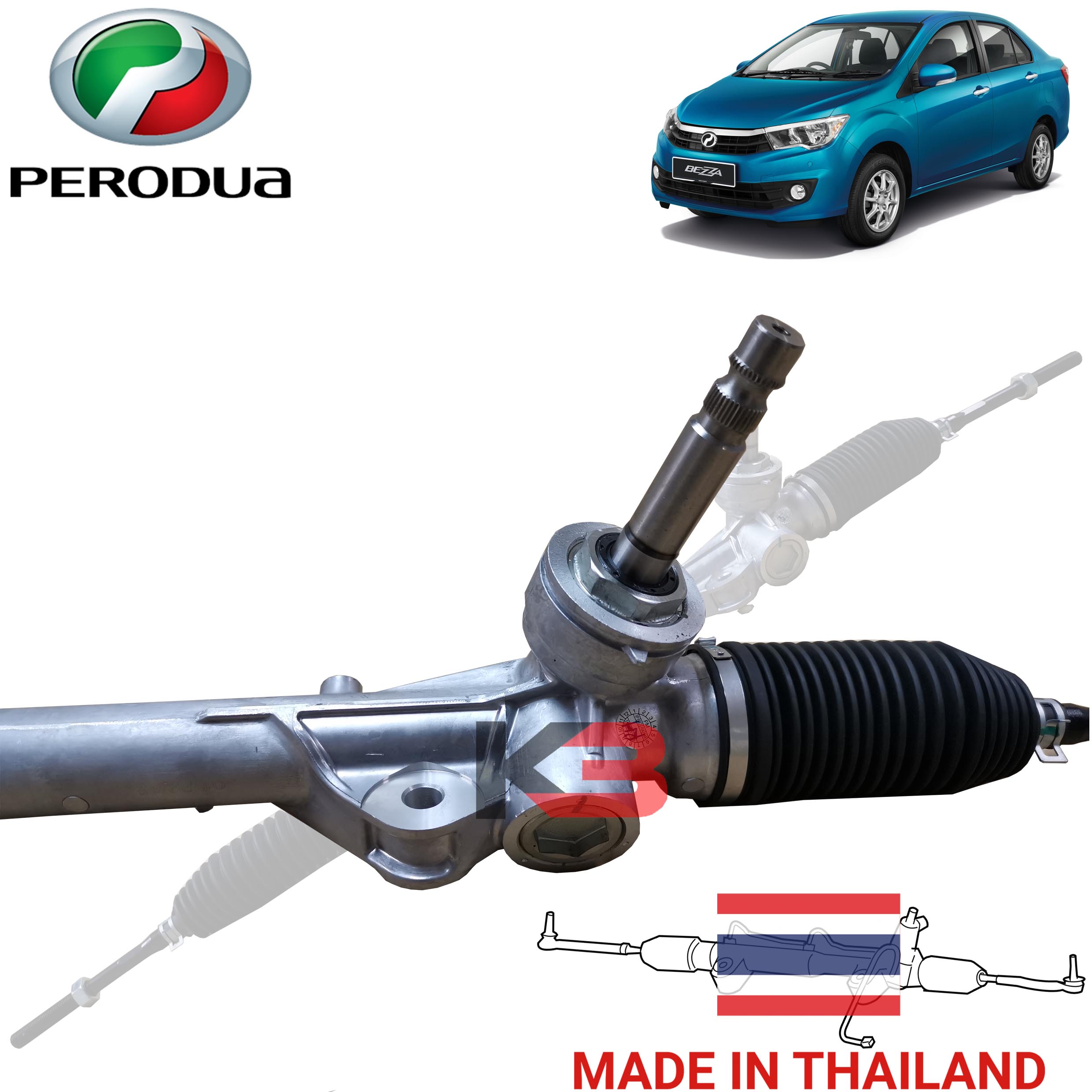 HI-QUALITY PERODUA BEZZA 1.0/1.3 NEW POWER STEERING RACK ( MADE IN ...