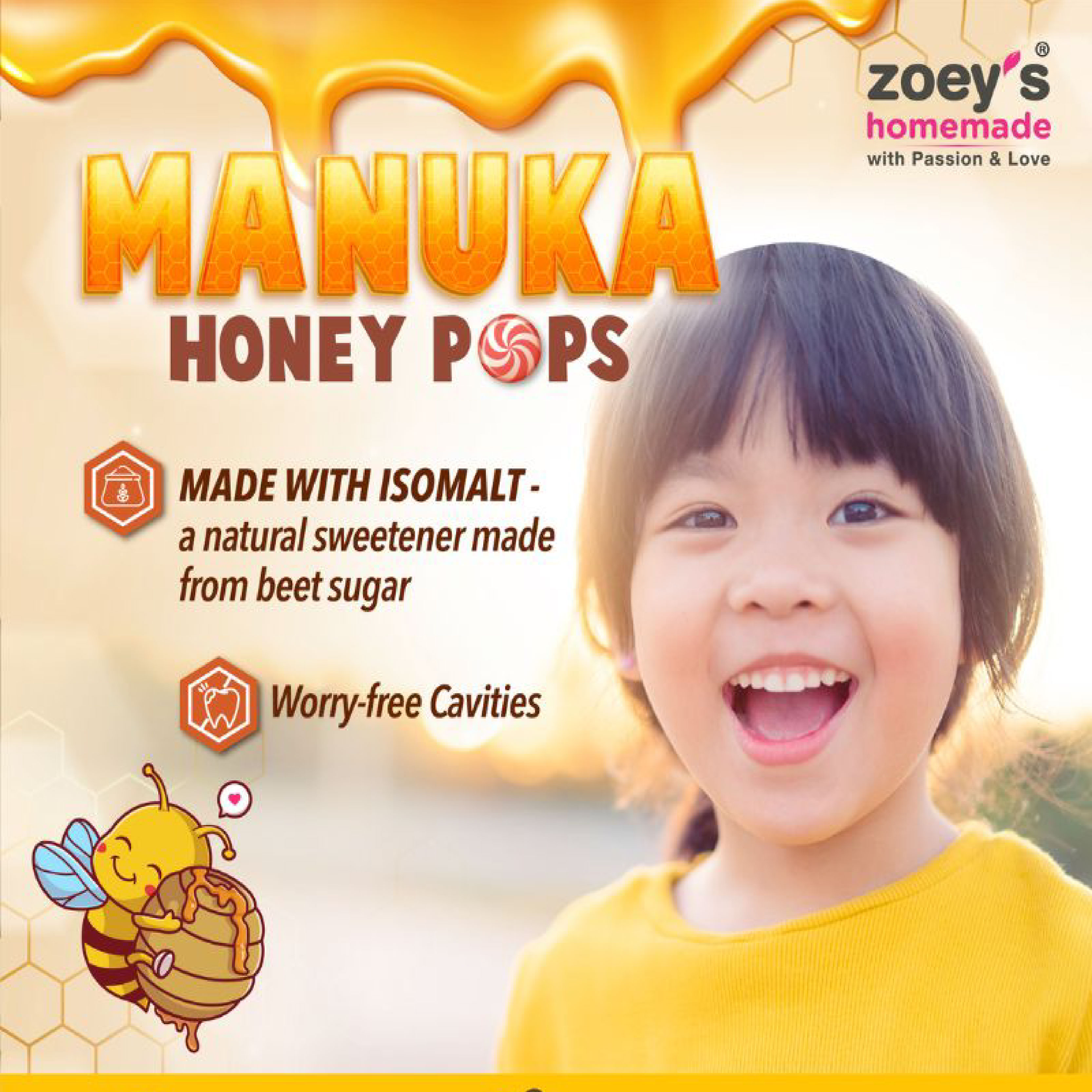 Manuka Honey Pops 麦卢卡蜂蜜棒棒糖 (8pcs) Lollipop Zoey's Homemade | Shopee ...
