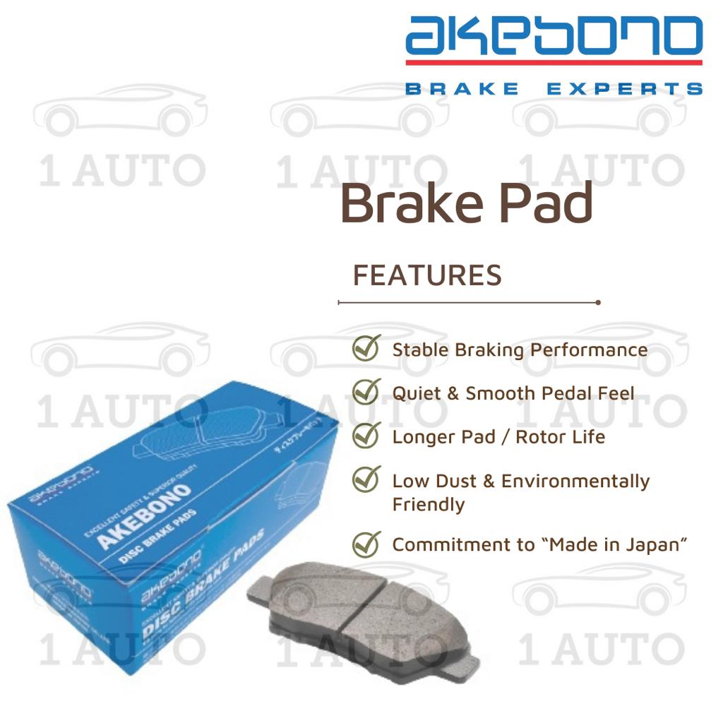 (MADE IN JAPAN) AKEBONO FRONT BRAKE PAD ISUZU D-MAX DMAX RT50 4X4 4WD 2.5 3.0 MU-X 2.5 UCS86 ...