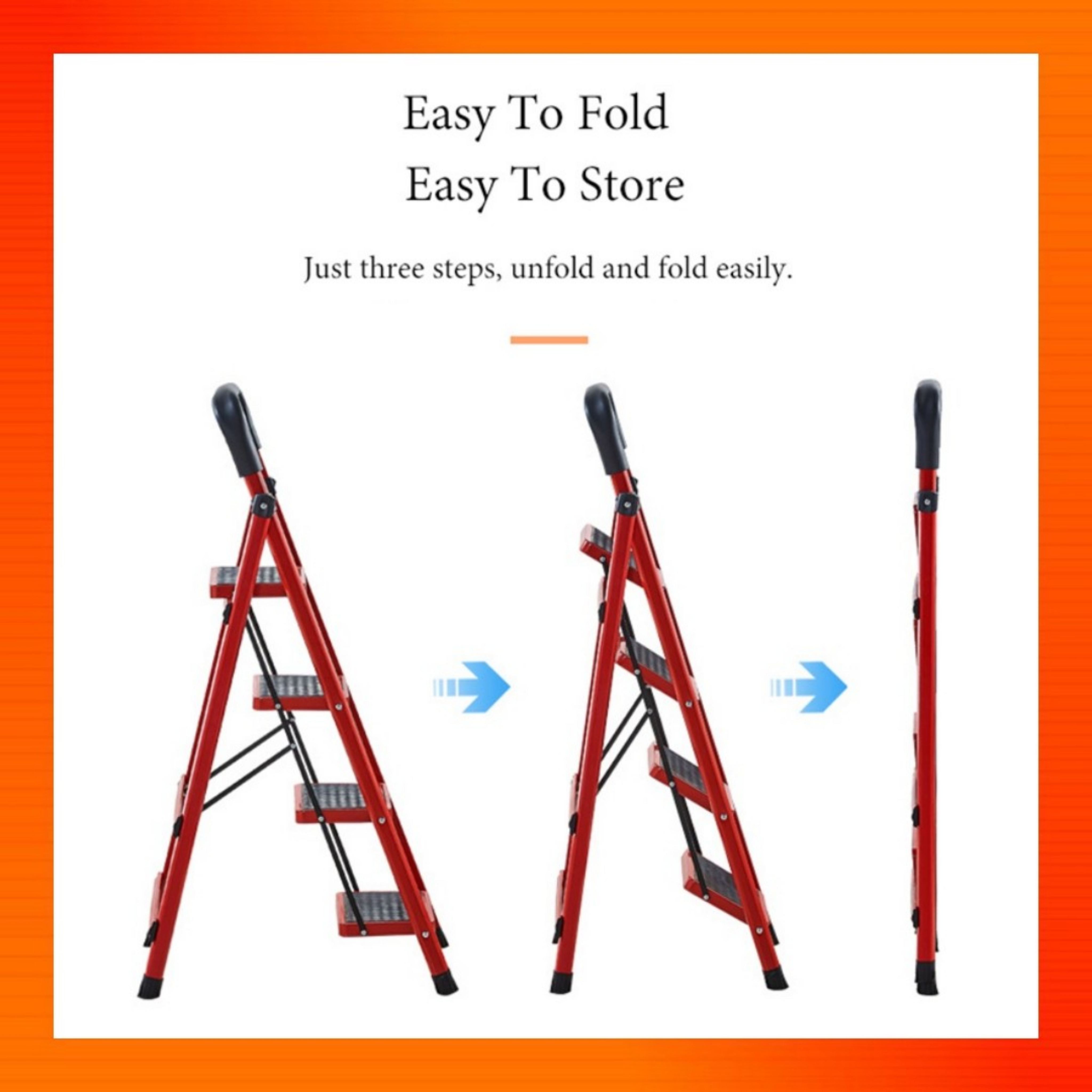 STRONGMAN FOLDING LADDER 3–6 STEPS WITH HAND GRIP | TANGGA LIPAT ...