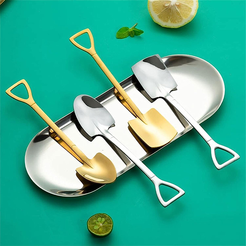 𝗦𝗠𝗢𝗢𝗧𝗛 𝗣𝗢𝗟𝗜𝗦𝗛𝗘𝗗 》Stainless Steel Coffee Spoon Shovel Shape Coffee ...