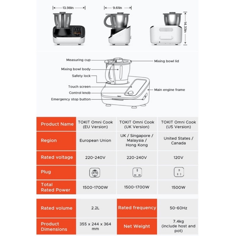 TOKIT Omni Cook 21 In 1 Smart Cooker App Controls Cloud Recipe Automate ...