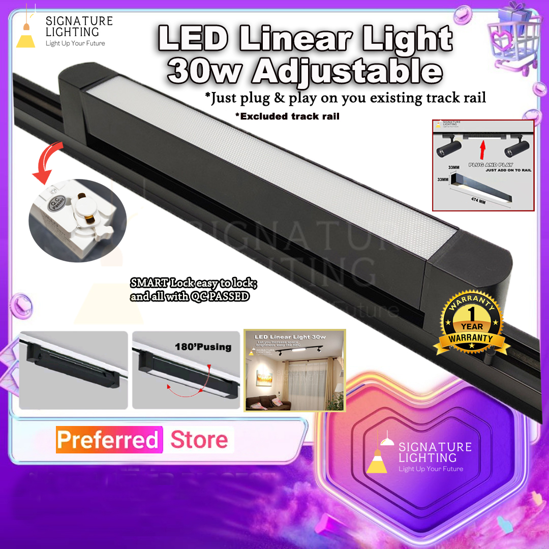 Led Track Rail Liners Track light Boleh Pusing Adjustable 20W 30W LED ...