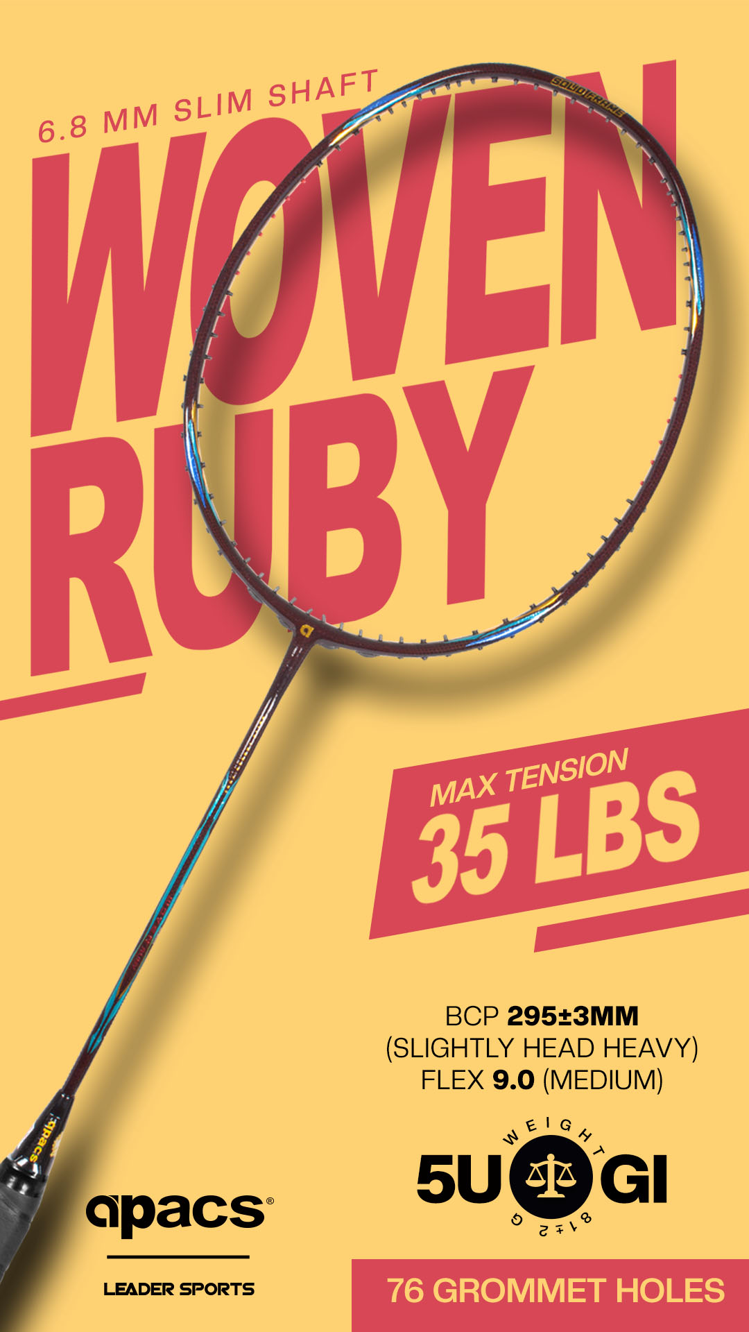 (FREE STRING & GRIP) APACS BADMINTON RACKET WOVEN RUBY | Shopee Malaysia