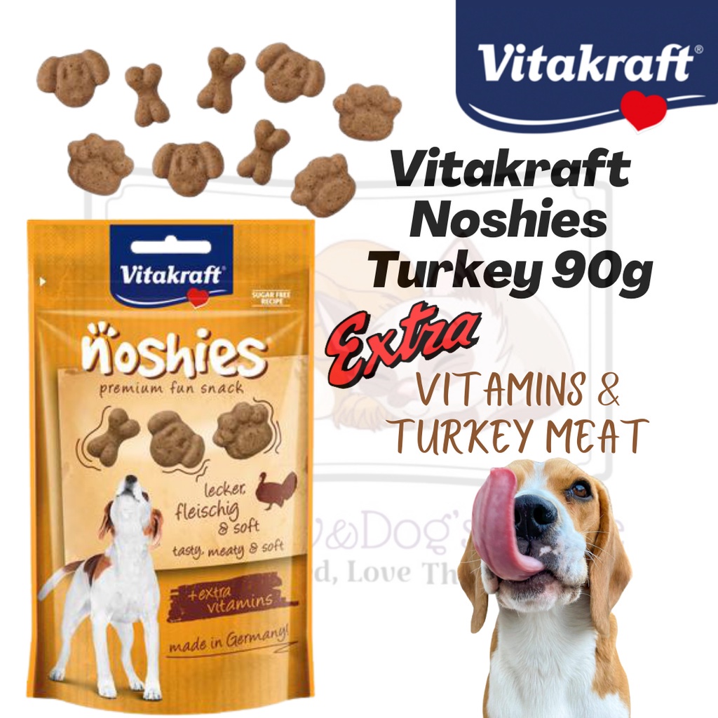 VITAKRAFT Noshies Premium Fun Snack Turkey Dog Snacks/Treats For Dogs ...