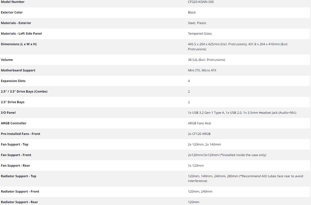 COOLER MASTER CMP320 ARGB MATX CASE ( CP320-KGNN-S00 ) | Shopee Malaysia