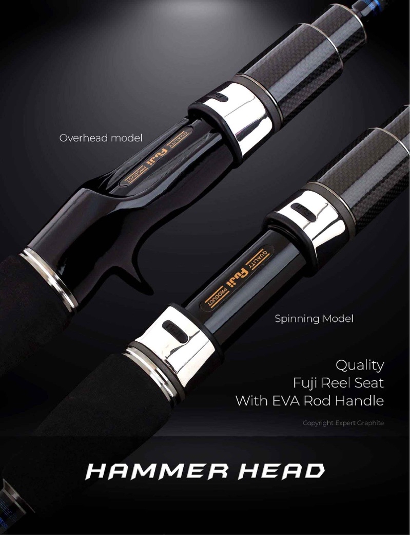 EXPERT Graphite HAMMER HEAD SLOW PITCH JIGGING GAME FISHING ROD ...