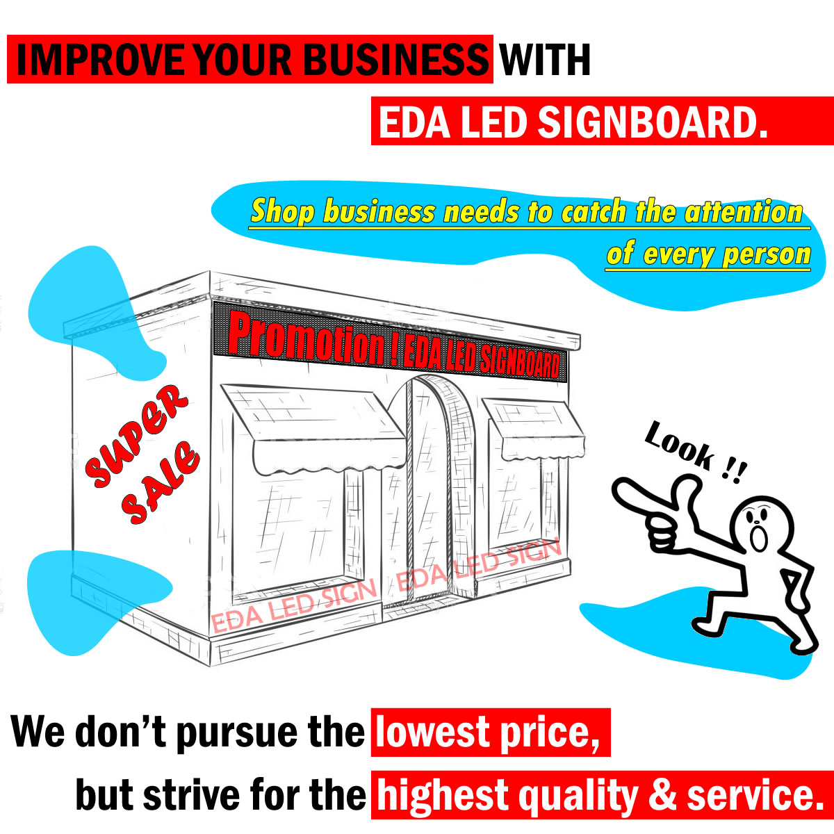 LED DISPLAY SIGNBOARD P10 (RED Light) Mobile App Wifi Outdoor ...