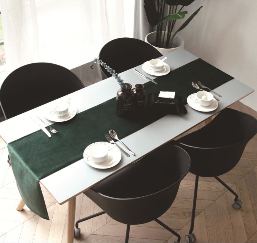 Table Runner Plain Velvet Premium Modern Muji Minimalist Alas Meja ...