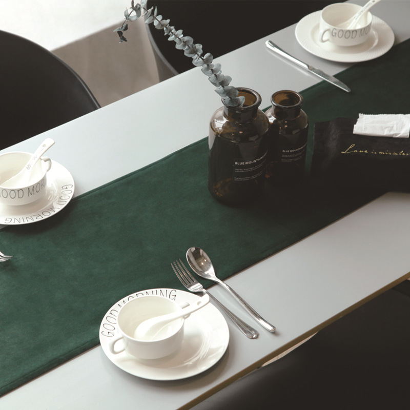 Table Runner Plain Velvet Premium Modern Muji Minimalist Alas Meja ...