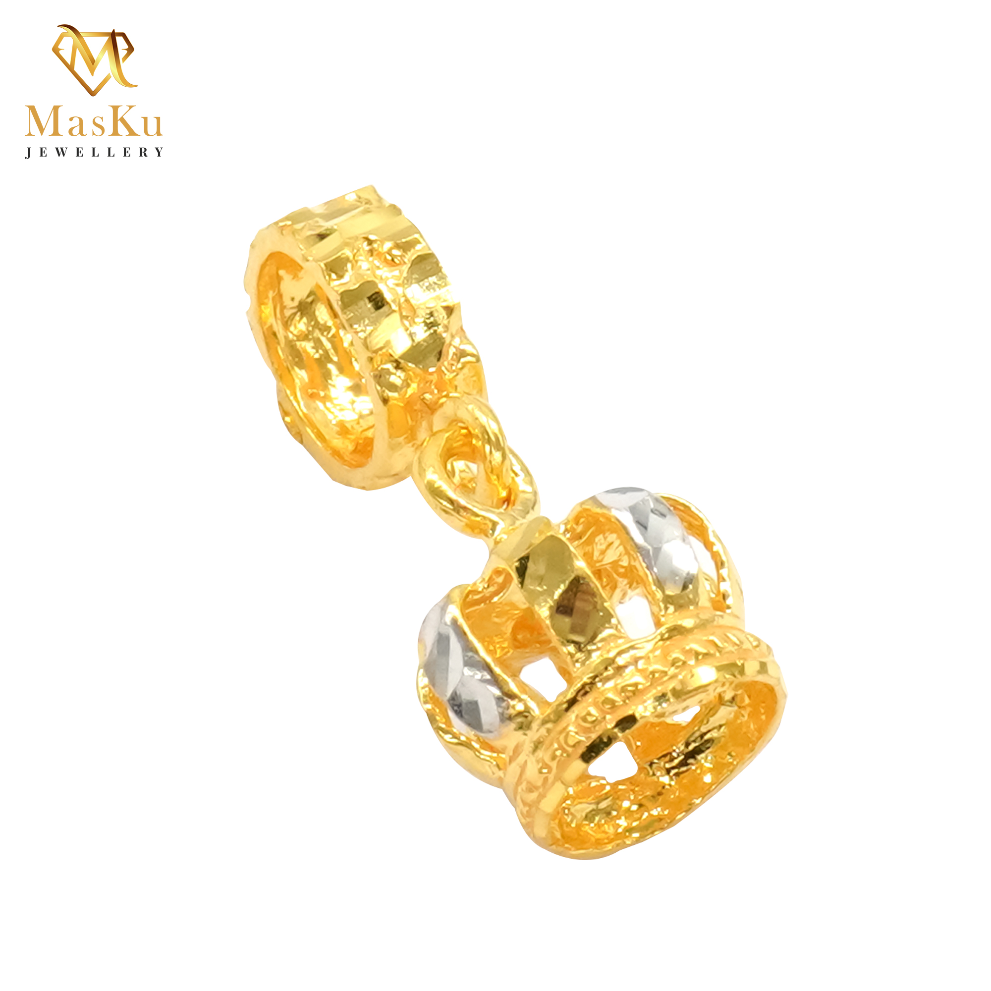 MasKu Jewellery 22K / 916 Charm Two Tone King Crown MKJH180486 | Shopee ...