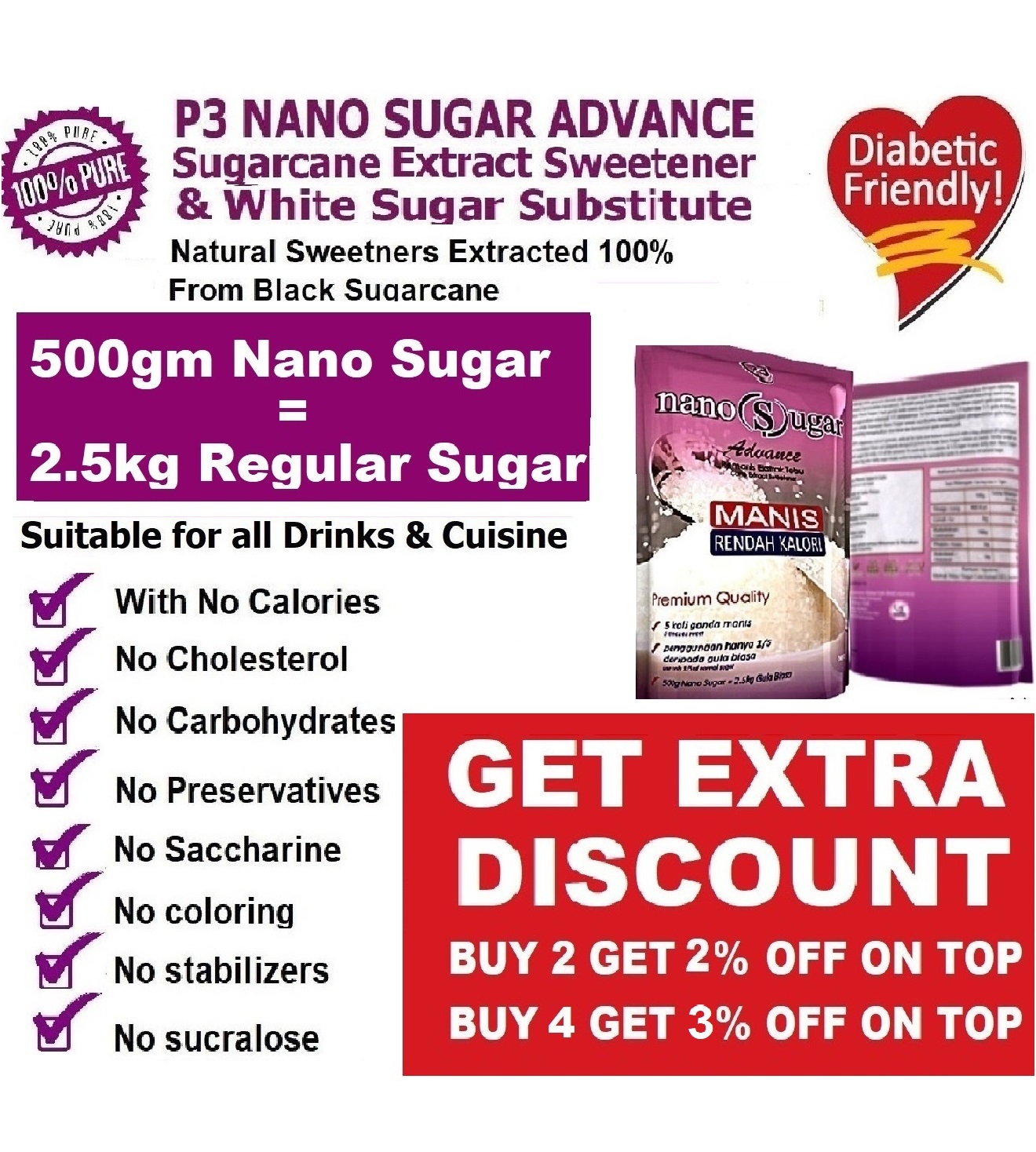 P3 NANO SUGAR |P3 GULA|P3 SUGAR| EKSTRAK TEBU HITAM PEMANIS SEMULAJADI ...