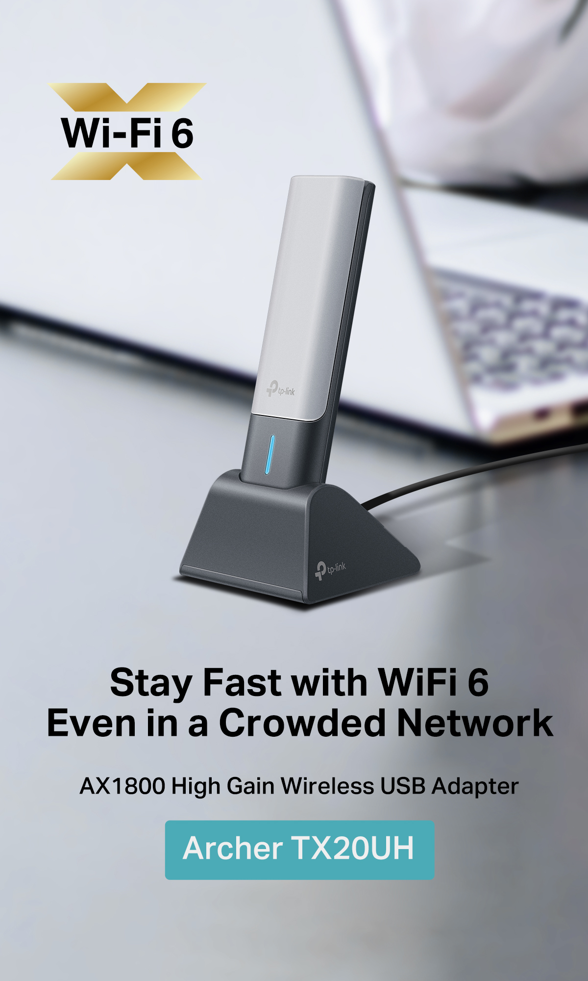 TP-Link Archer TX20UH AX1800 WiFi 6 High Gain USB 3.0 Wireless Adapter ...