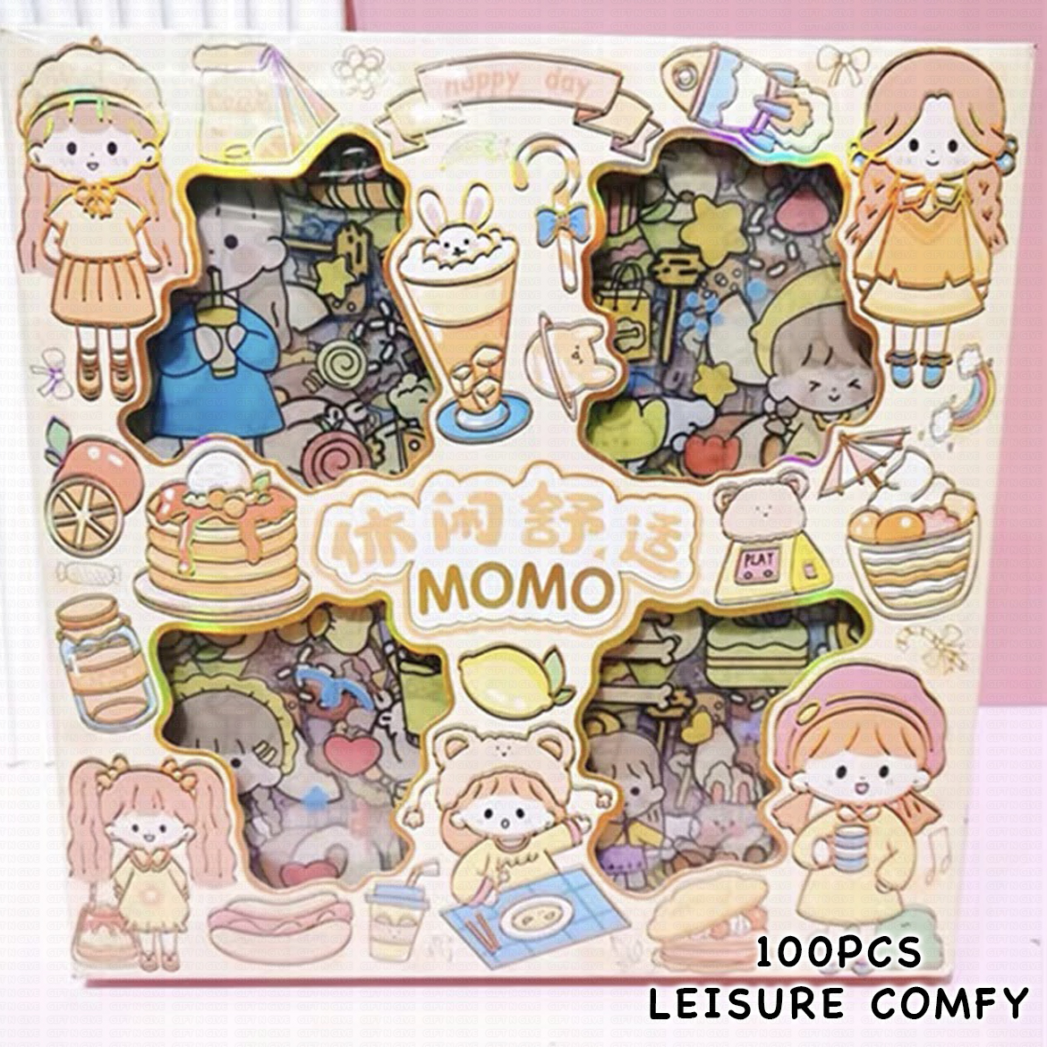 100PCS DIY Cute Sticker Cartoon Momo Stickers Box Set PET Waterproof ...