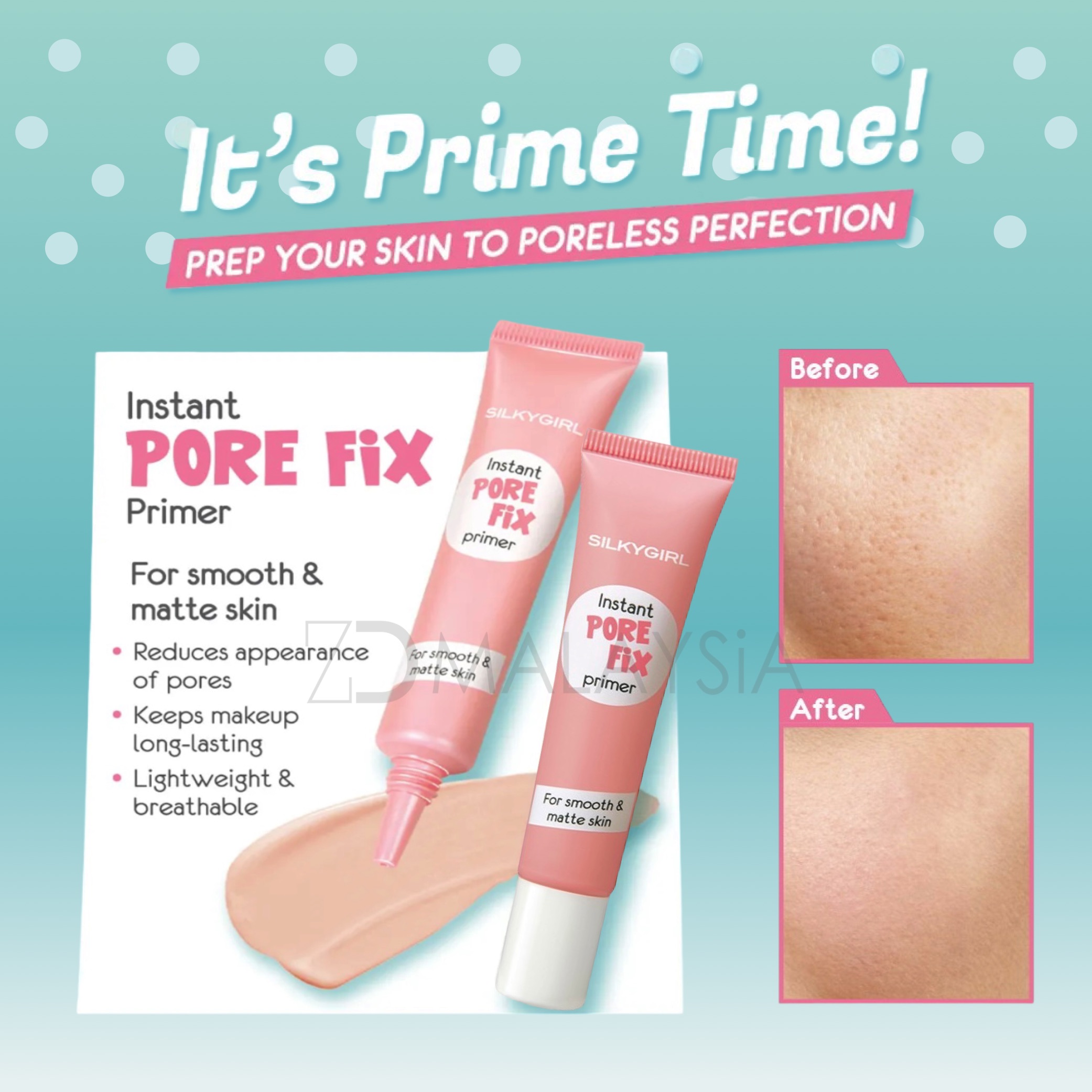 SILKYGIRL Instant Pore Fix Primer (15ml)/ SILKYGIRL Makeup Setting ...