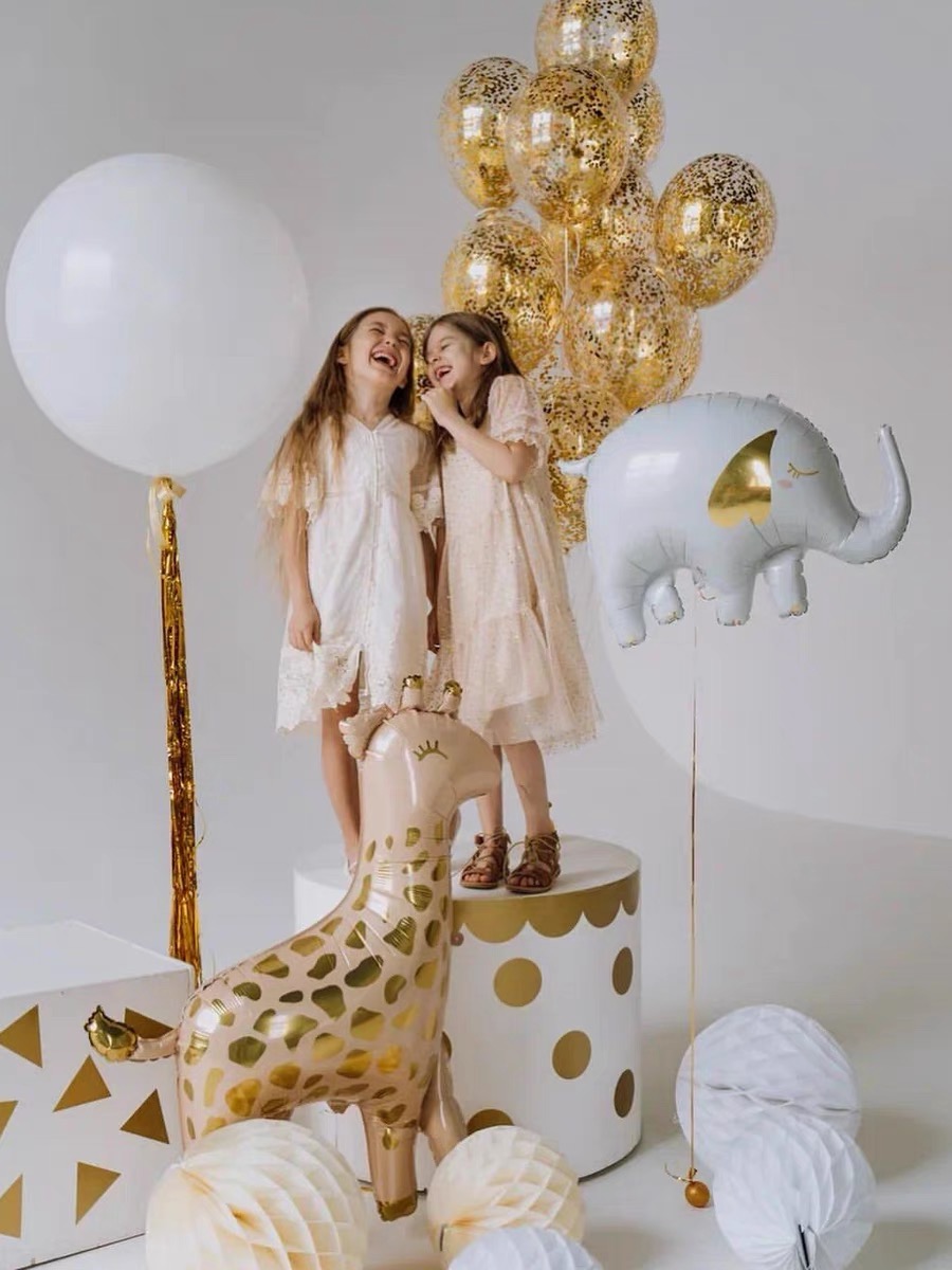 Ready Stock INS Theme Gold Happy Birthday Flag Banner Balloon Jungle ...