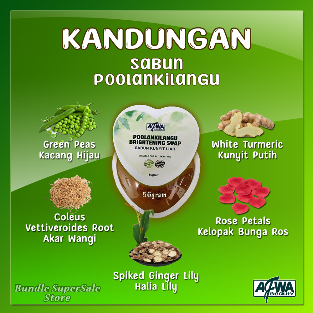 56g Poolangkilangu Soap Sabun Whitening Brightening - Poolankilangu ...