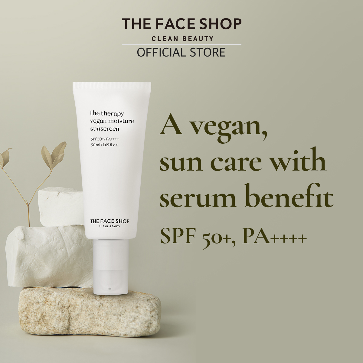 THE FACE SHOP The Therapy Vegan Moisturizing Sun Serum SPF50+ PA ...