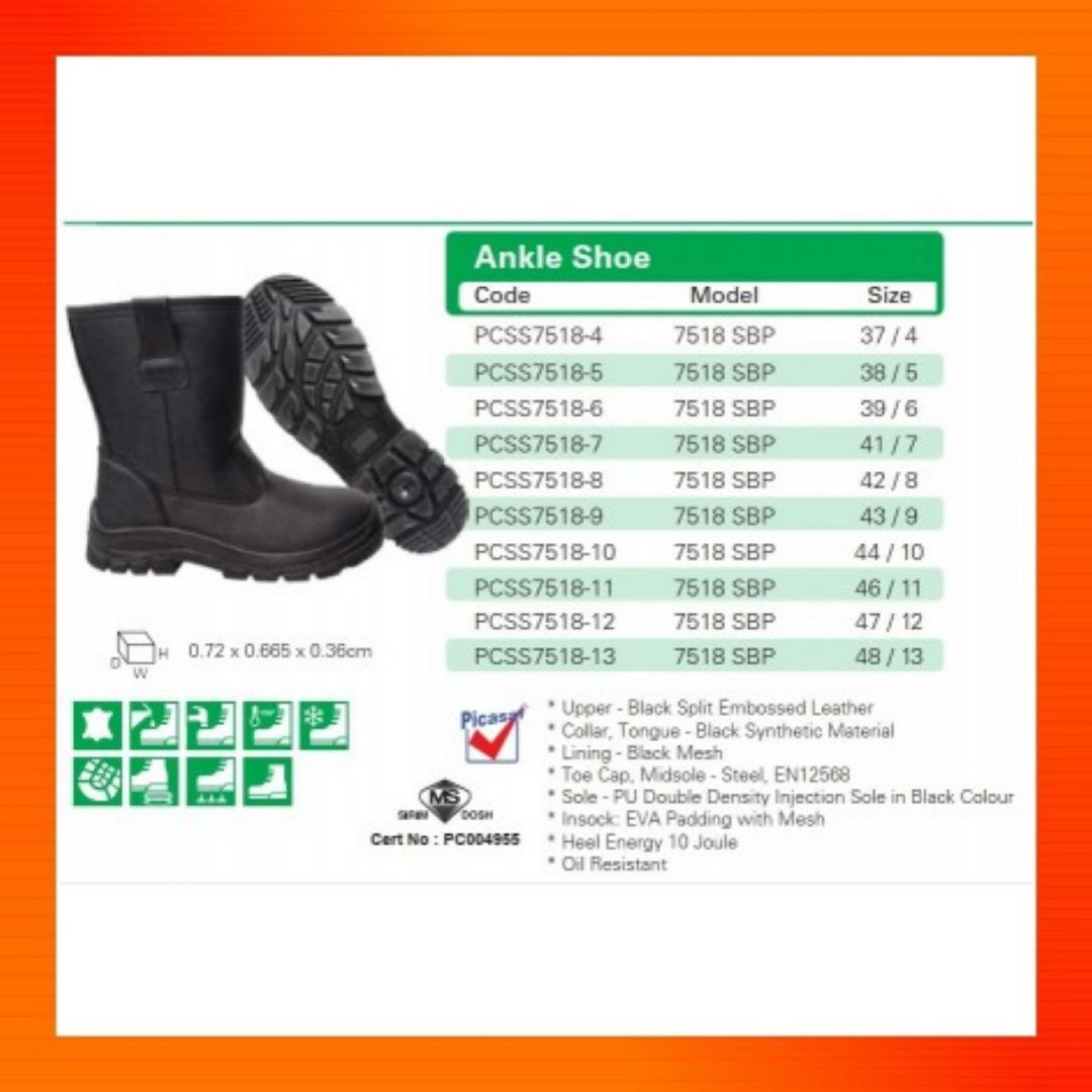 PICASAF STEEL TOE CAP MIDSOLE HIGH CUT SAFETY BOOT SAFETY SHOES KASUT ...