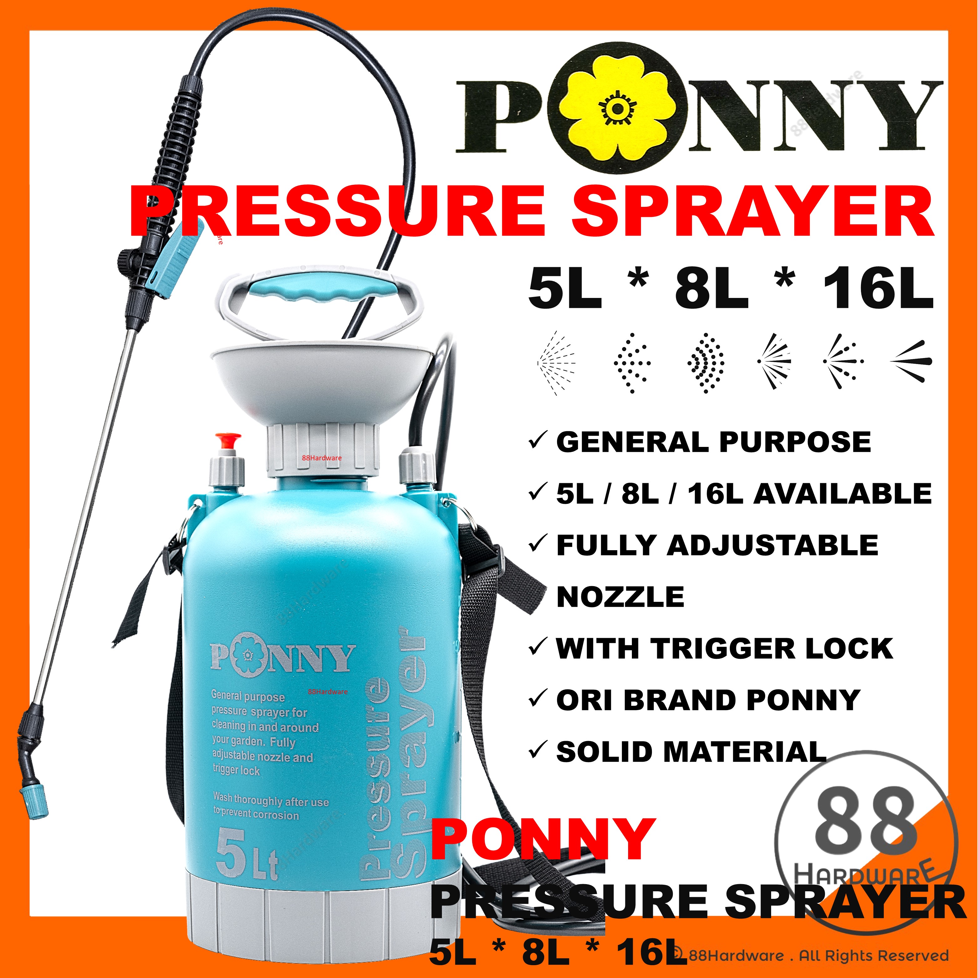 5L 8L 16L Ponny water sprayer pump Pam racun Pam racun bateri Pump racun Pressure sprayer ...