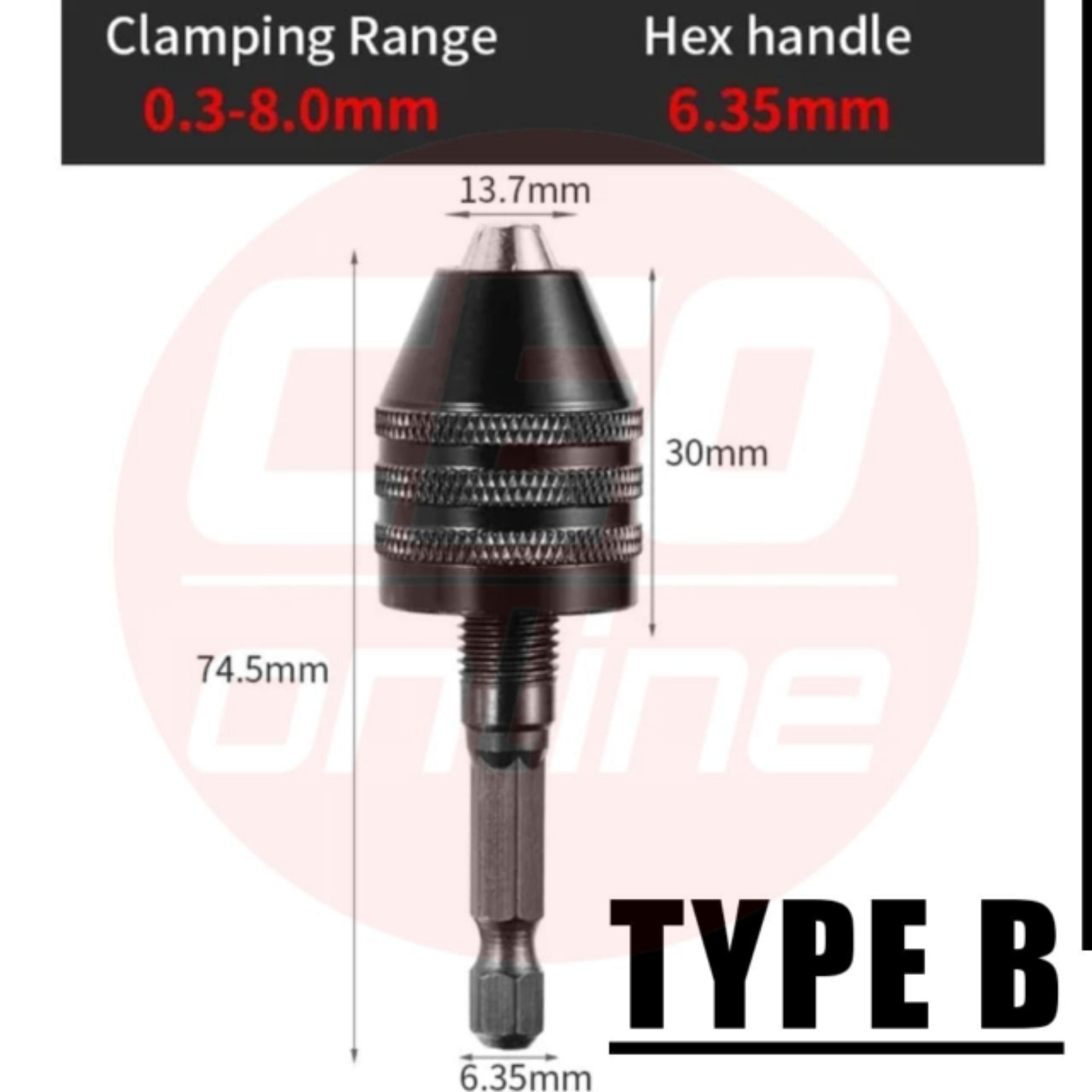 CEO 🇲🇾 Drill Chuck Keyless Impact Driver Adaptor Screwdriver Head Micro ...