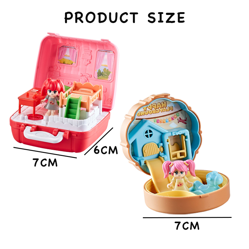 Pretend Play Suitcase Bag Doll Playset Princess Home Bedroom Wardrobe ...