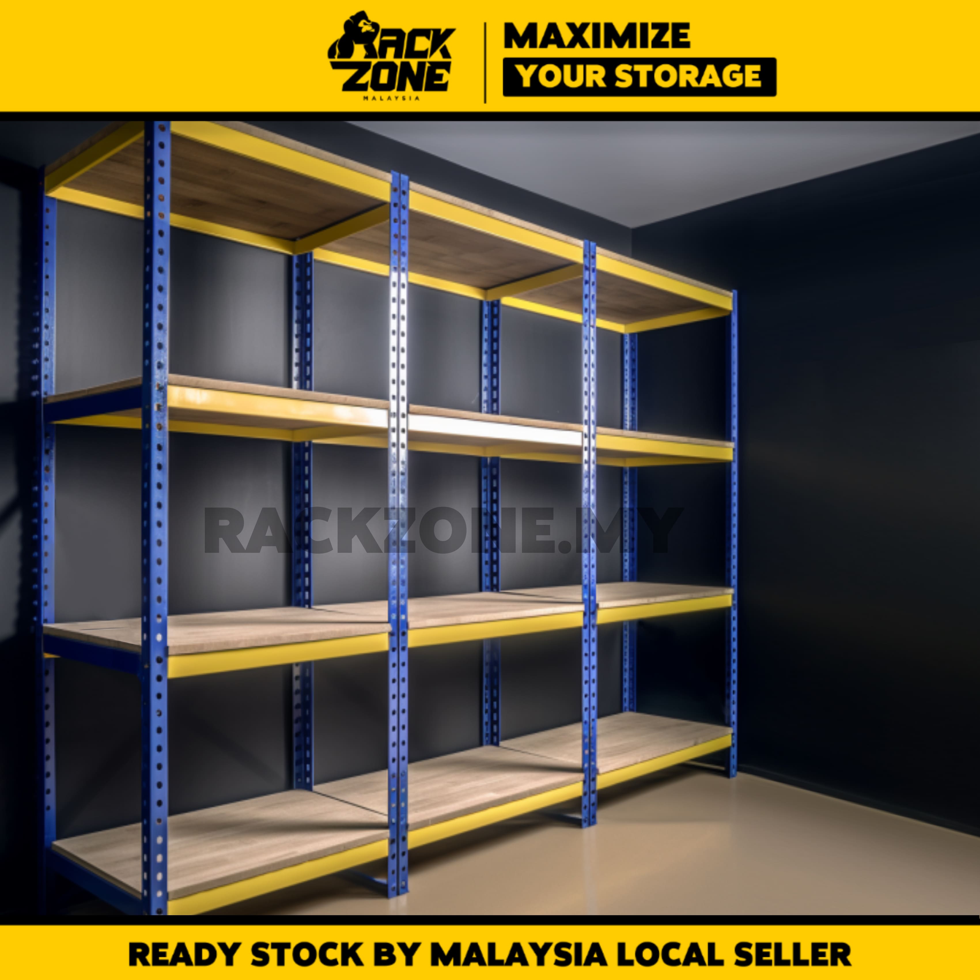 RACKZONE Heavy Duty Boltless Rack 4 level Rak Besi Bertingkat Rak Dapur ...