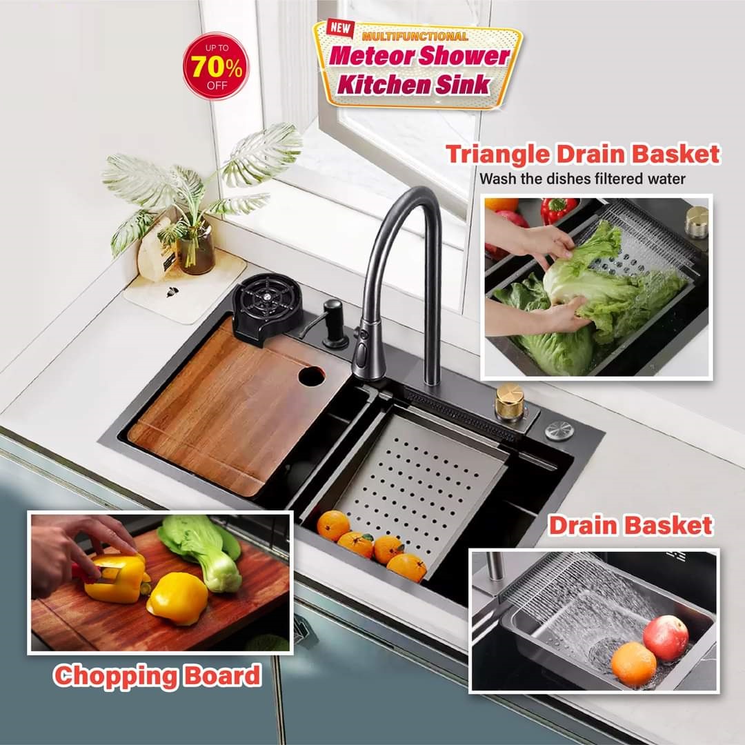 ⚡PREMIUM GRADE⚡ Waterfall Sink Premium Nano Sink Package Deals 304 ...