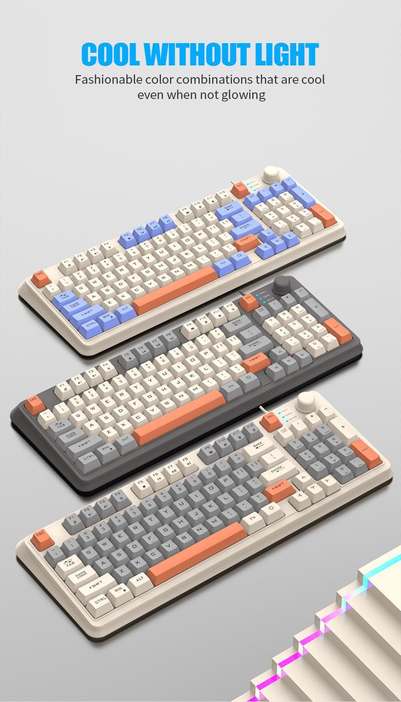 RBTECH XUNFOX K82 94-Keys Blacklit USB Wired Gaming Keyboard Colorful ...