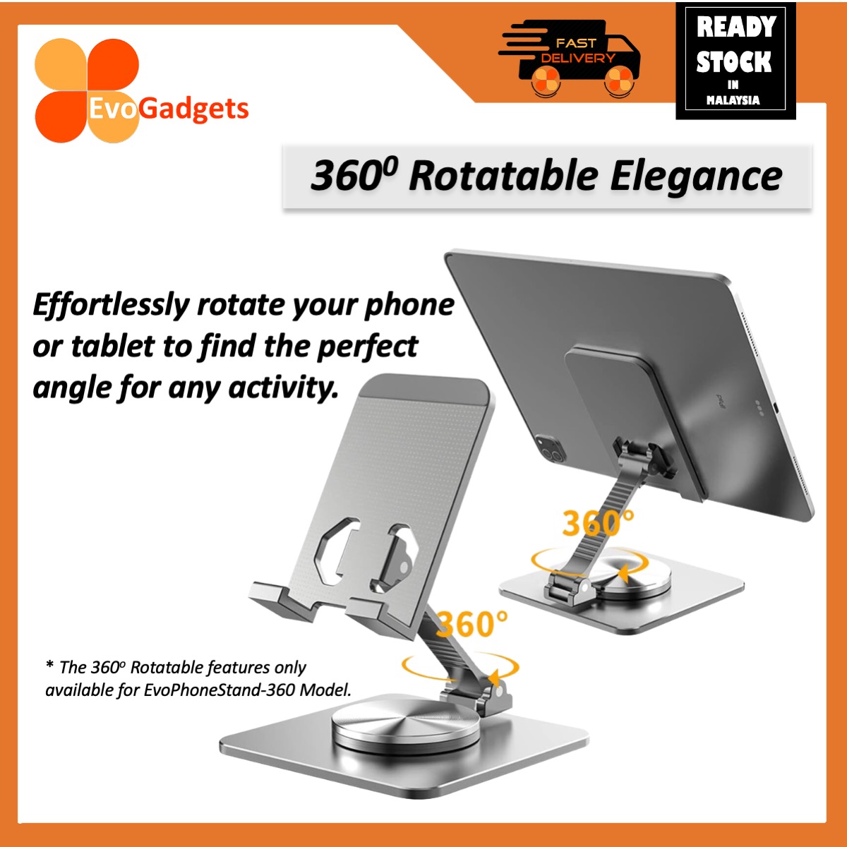 EvoGadgets | 360-Degree Rotatable Ergonomic Aluminum Phone Stand ...