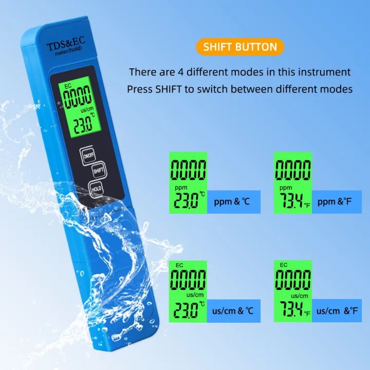(NEW) EC METER TDS PPM Tester for hydroponic fertigasi hidroponik baja ...