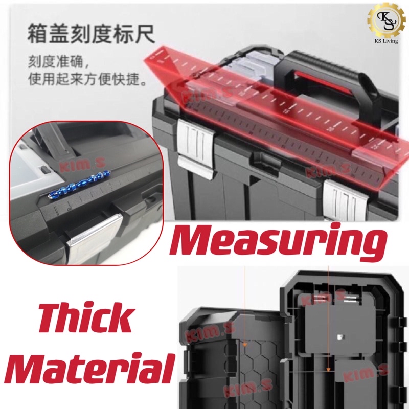 Kim.S Heavy Duty Tools Box Multi Layer Plastic Tools Box Inner Tray PVC Tool Box Storage Larger ...