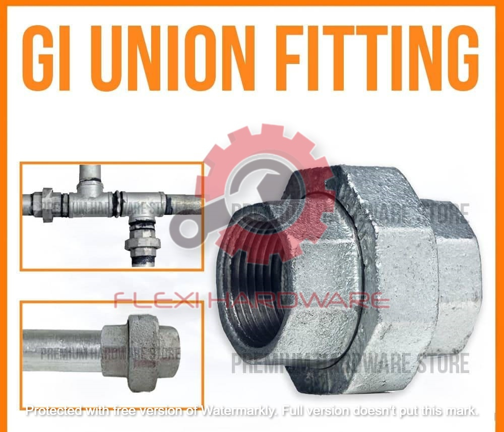 [READY STOCKS] 1/2" - 2" GI UNION / GALVANISED IRON UNION PIPE/ GI ...