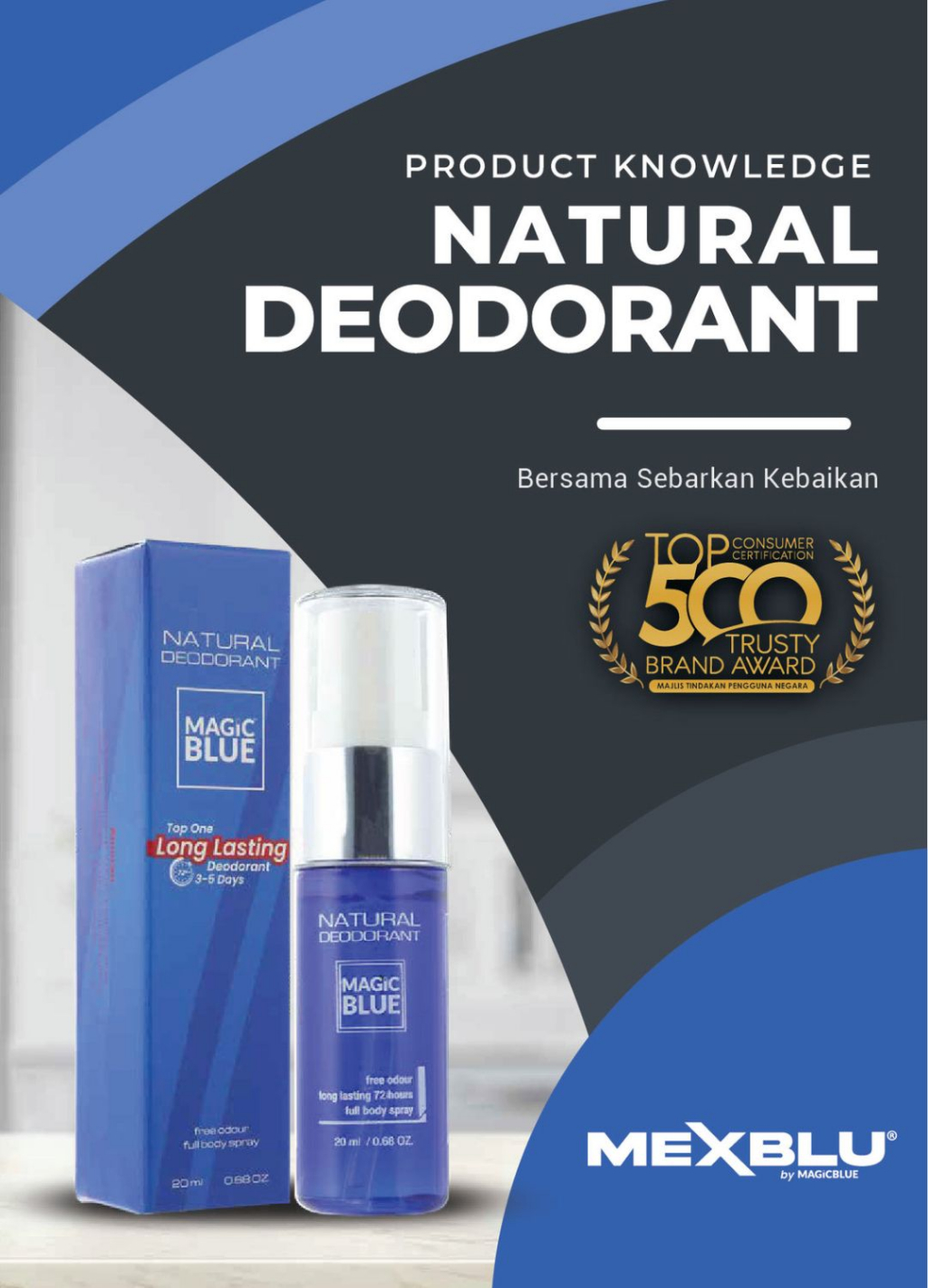 Magic Blue Natural Deodorant Ubat Ketiak Mexblu Natural Tawas dan Air ...