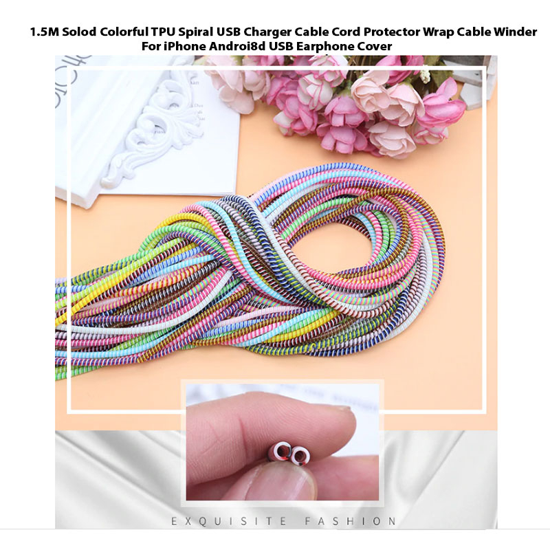 𝗗.𝗜.𝗬. 》 TPU Spiral Cable Protector Wrapper Protection Charger USB Wire ...