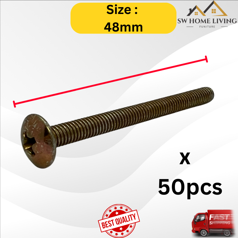 SW M4 Round Head Screw Skru Kepala Bulat Cabinet Panjang 20mm 25mm 40mm ...