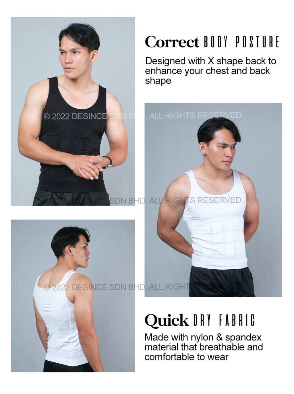 🇲🇾 DESINCE Men Slimming Singlet Man Singlet Body Shaper Slim Shapewear ...