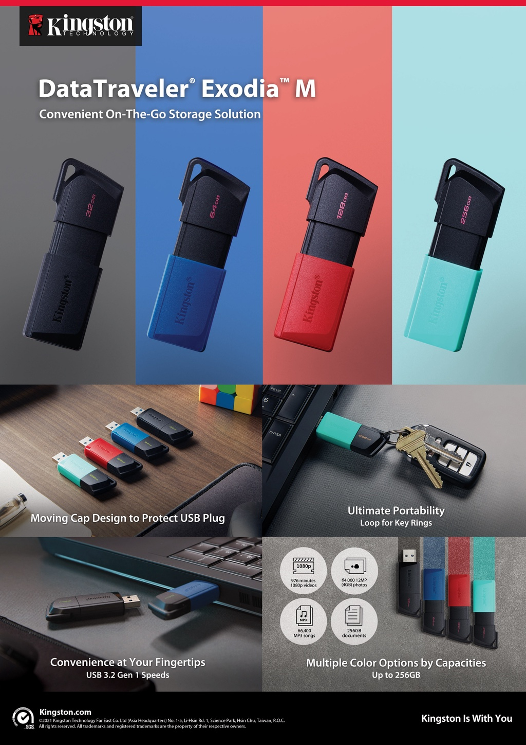 Kingston Pendrive DataTraveler Exodia M USB 3.2 DTXM Flash Drive wtih ...
