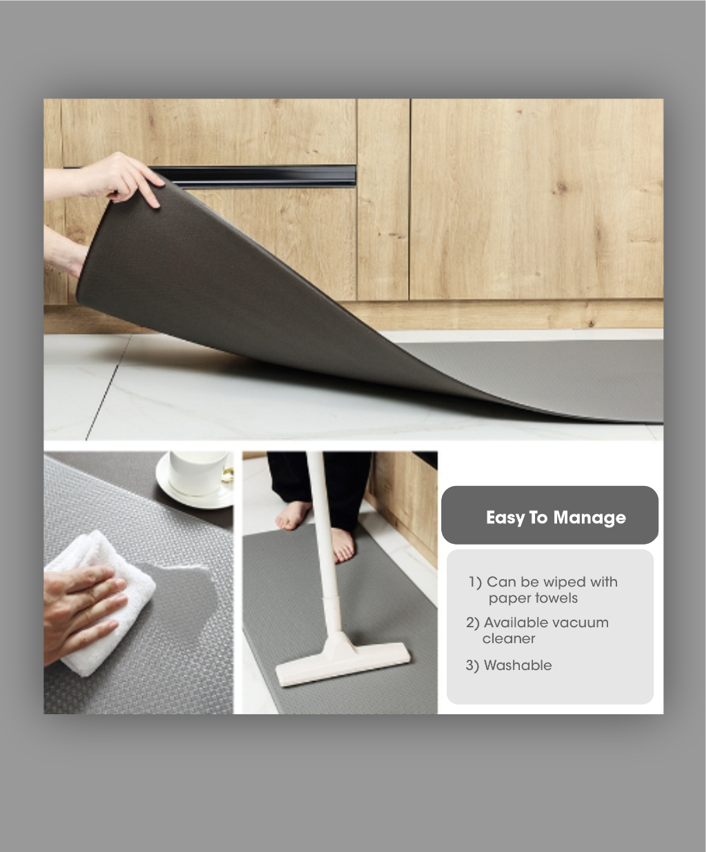 PU Mat Anti Slip Mat Kitchen Floor Mat Rug Kitchen Carpet Alas Kaki ...