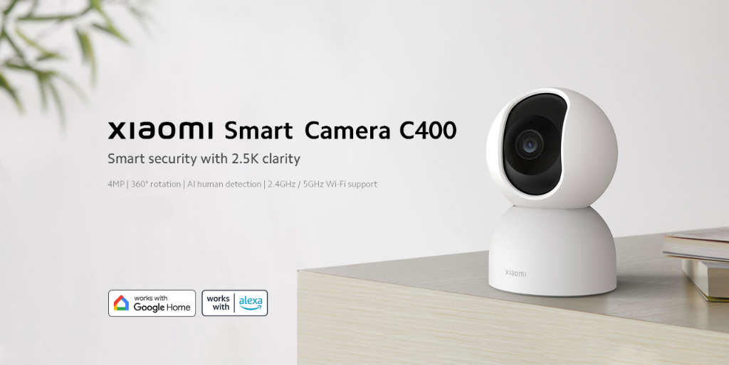 Xiaomi Smart Camera C400 support flat and inverted mounting/4MP/2.4GHz WI-FI/AI human detection ...