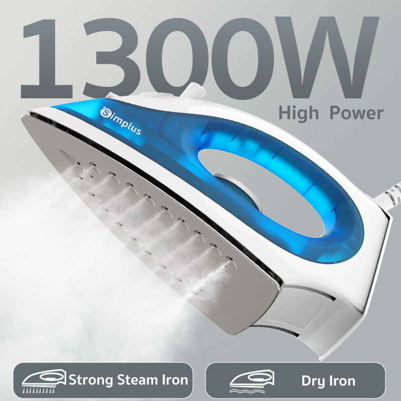 Simplus Iron Steam Garment Steamer Iron Non Stick Soleplate 1300W Power ...