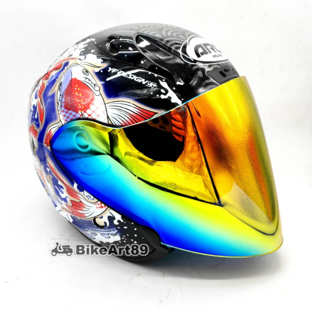 ARC XR KOI BLUE HELMET OPEN FACE Accessories Koi Fish RSX150 ADV RS150 ...