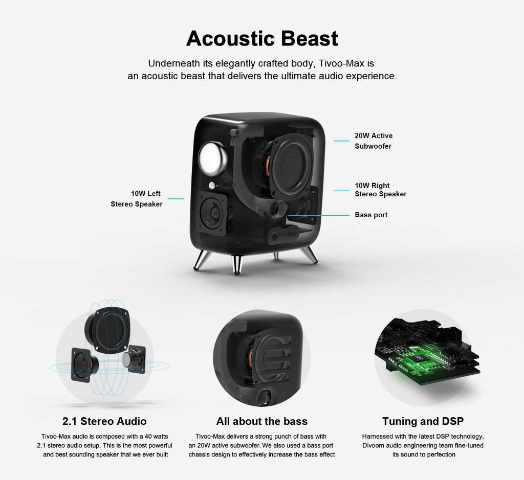 Divoo Tivoo Max Pixel Art Bluetooth Speaker | Social Media Notification ...