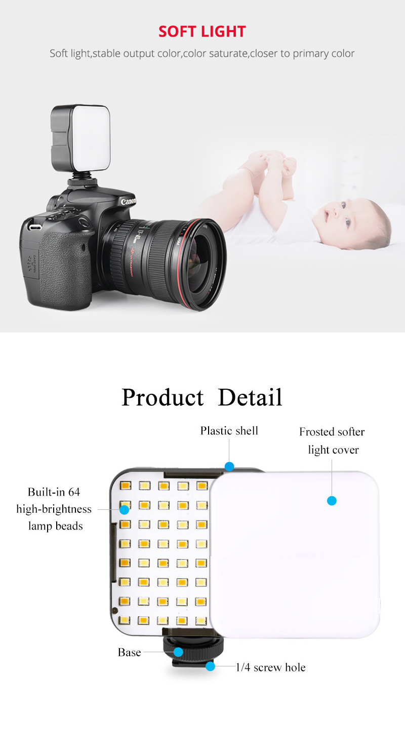 New Mini Portable Small Square Light LED Fill Light Dimmable ...