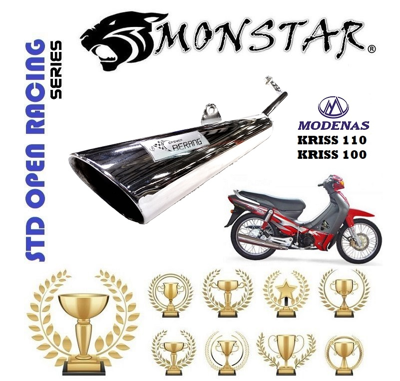 KRISS 100 110 Ekzos Std Racing Open kriss100 kriss110 Exhaust exzos EPOWER BERANG Modenas ...