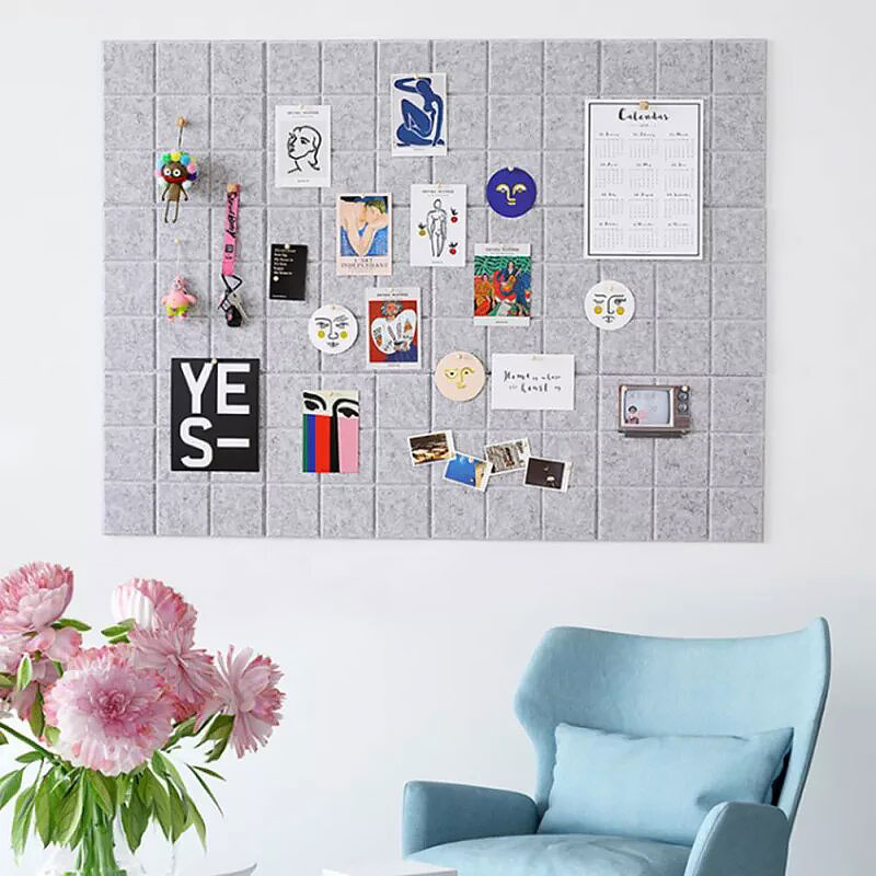 𝐃𝐈𝐘 Felt Board Square Tiles Notice Memo Photo Notes Bulletin Pin Boards ...