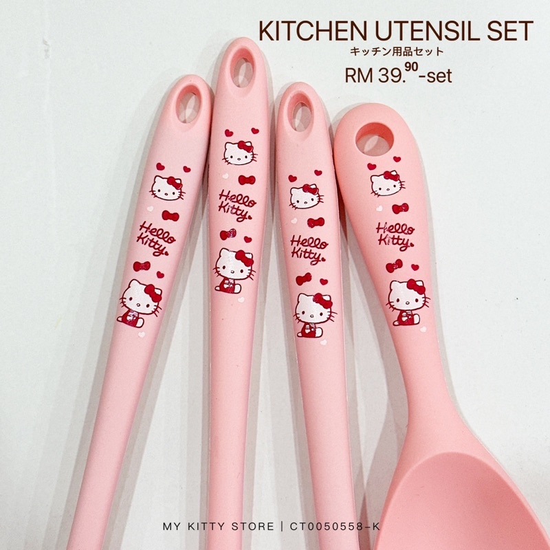 Hello Kitty Non-Stick Silicone Kitchen Utensil Set My Melody Food Grade ...