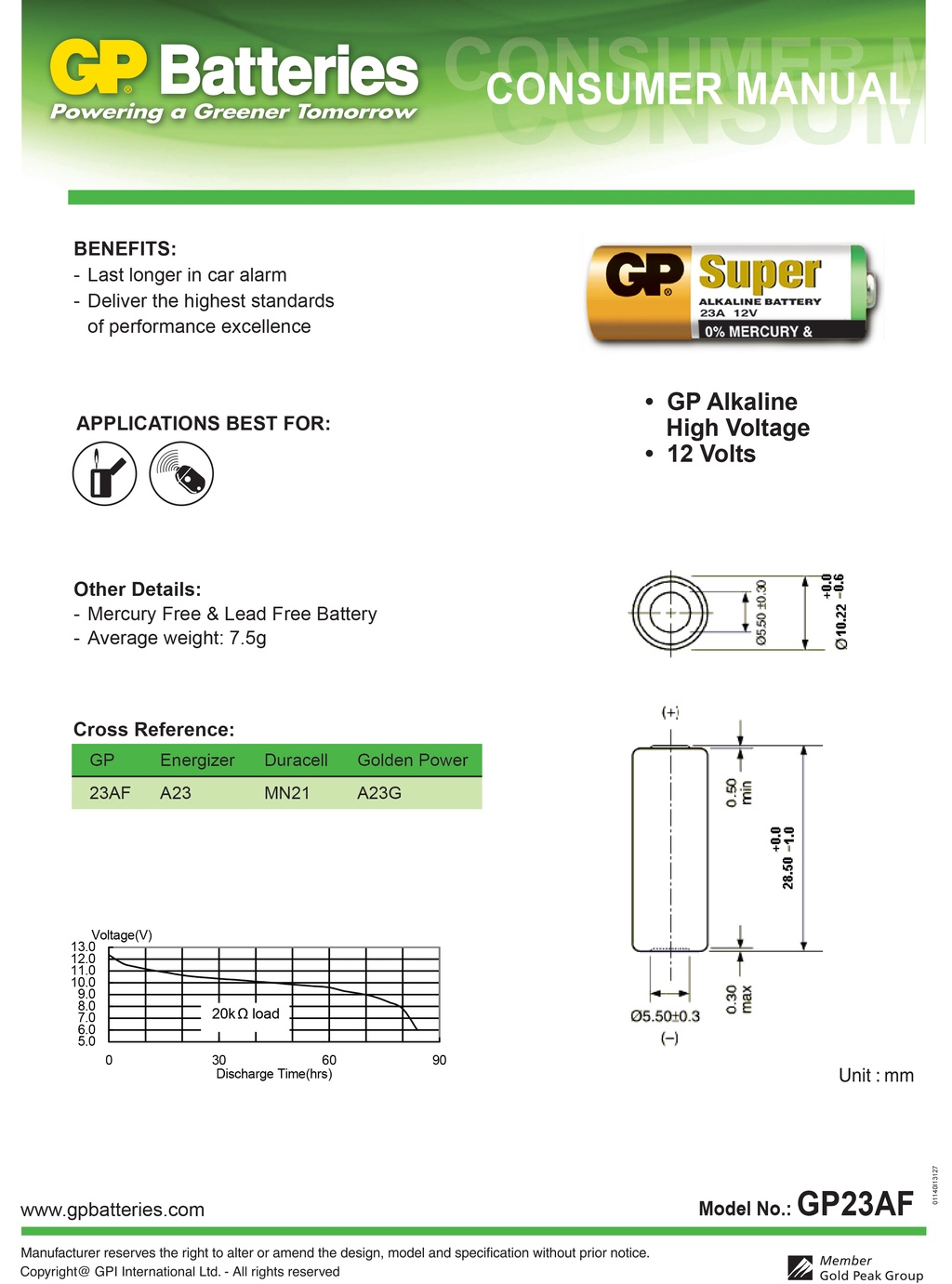 23A GP Super Alkaline Battery 12V Remote Control (1PC/5PCS) | Shopee ...