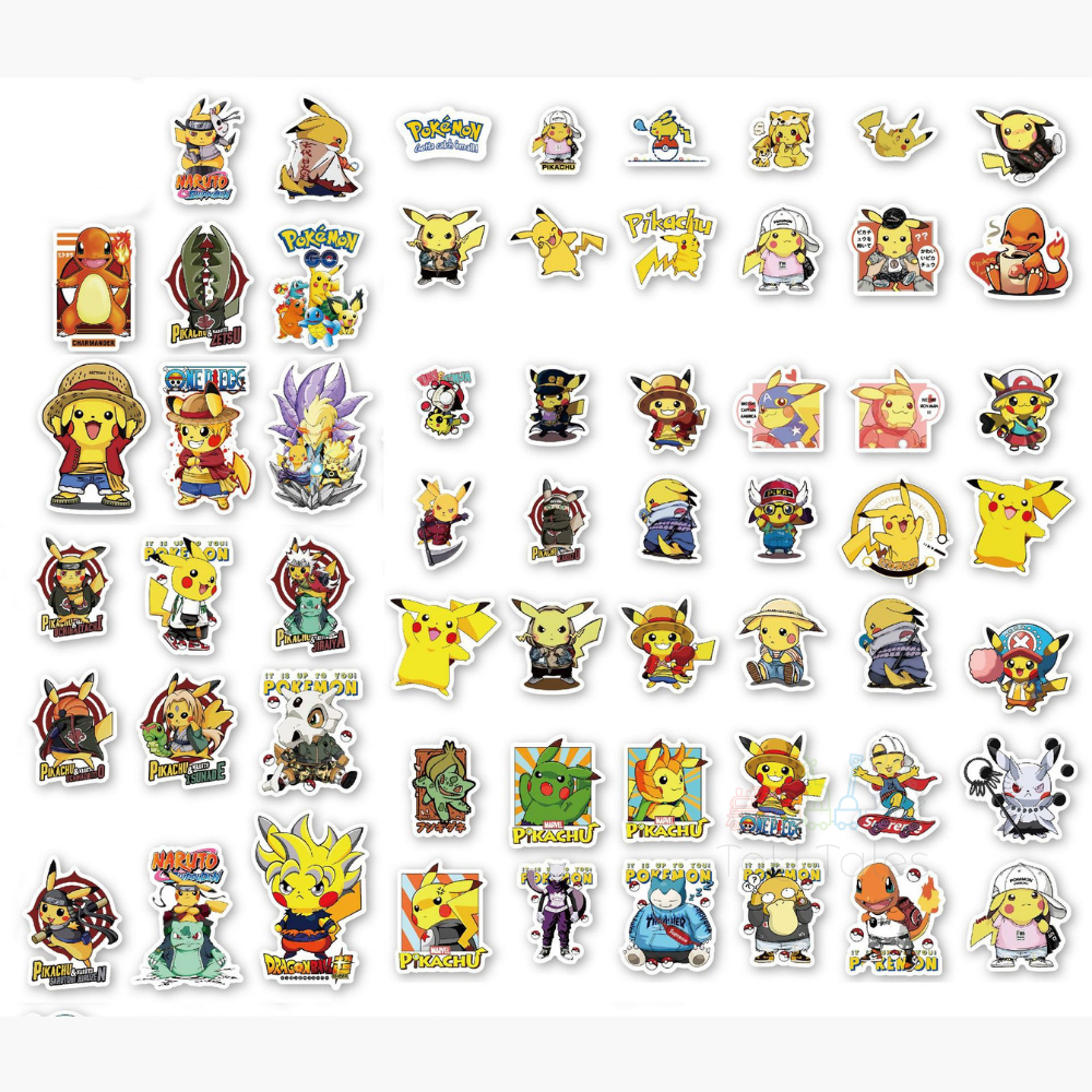 ToyTales 🍭 POKEMON STICKER Set [63pcs] 🍭 Pikachu Stickers For Kids ...